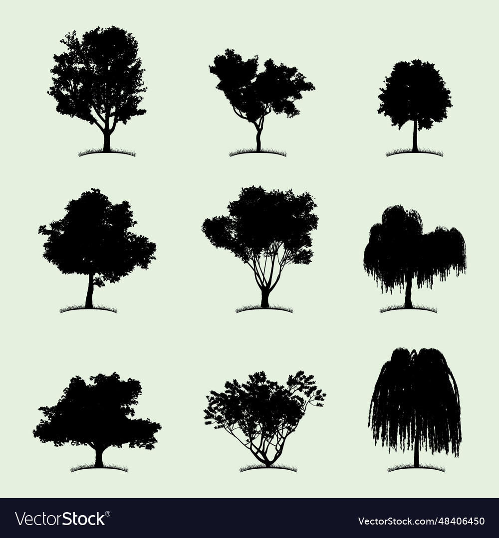 Tree collection flat icon Royalty Free Vector Image Tree collection flat icon Royalty Free Vector Image