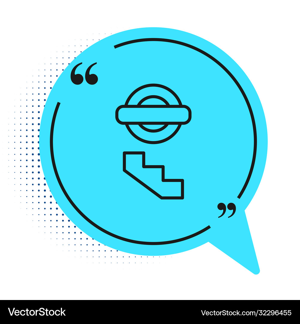 Black line london underground icon isolated Vector Image