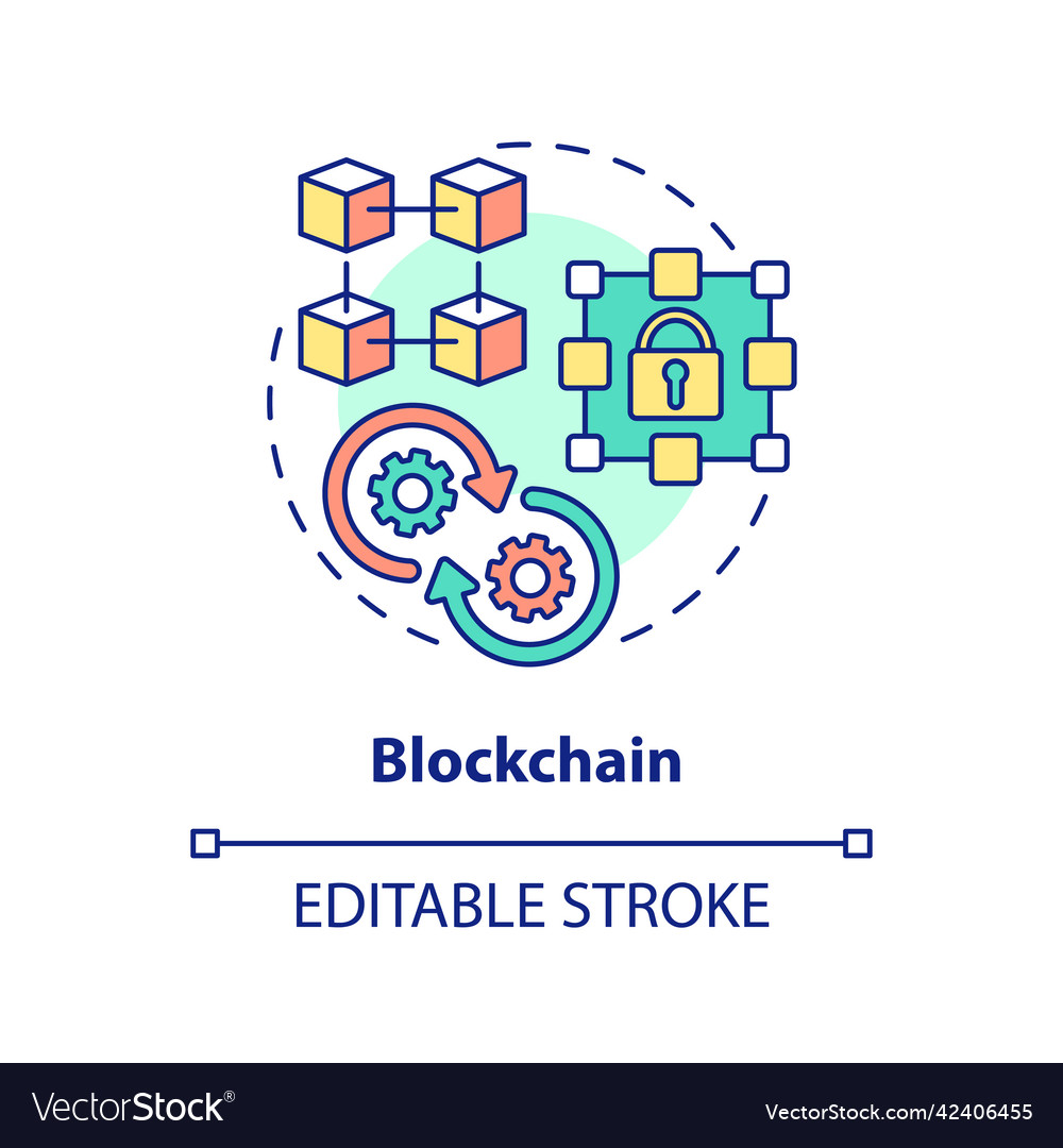 Blockchain concept icon Royalty Free Vector Image