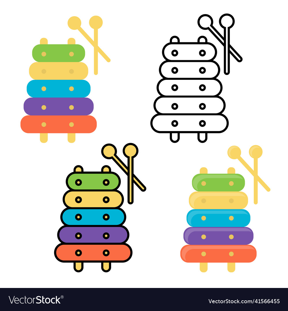 Children toy multicolored xylophone musical Vector Image