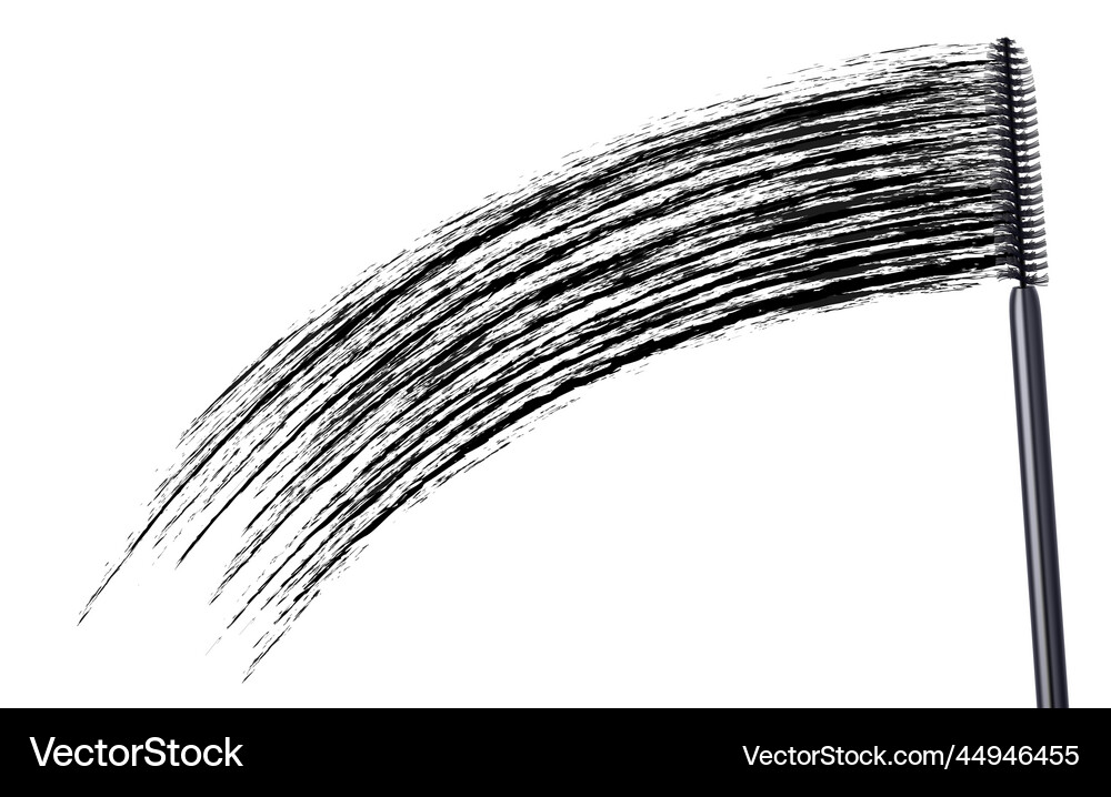 Mascara and black brush stroke cosmetic object Vector Image