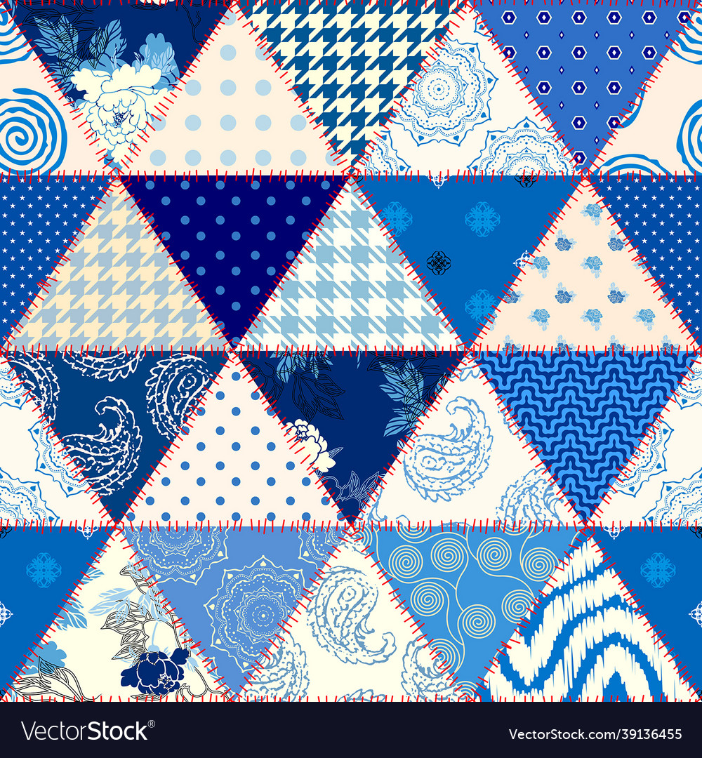 Patchwork textile pattern seamless quilting Vector Image