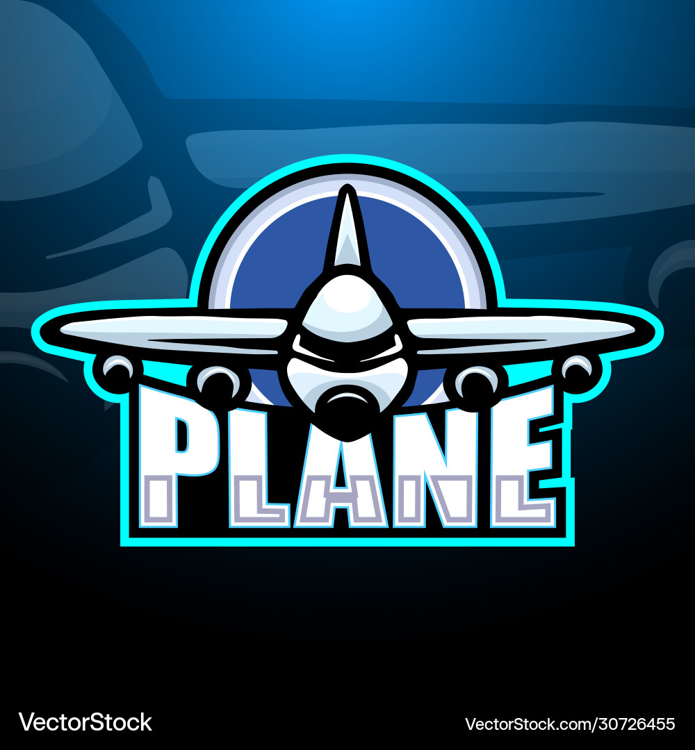 Plane mascot esport logo design Royalty Free Vector Image