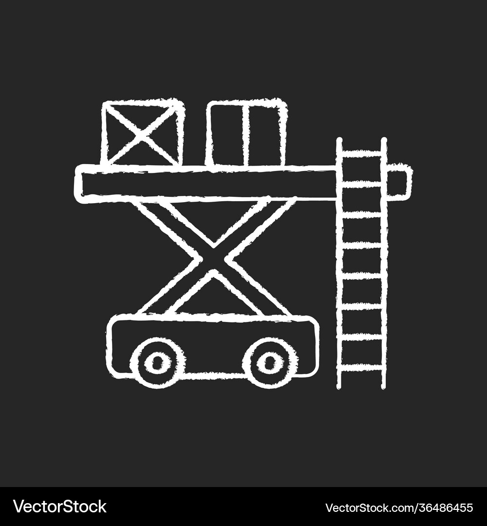 Ramp services chalk white icon on black background