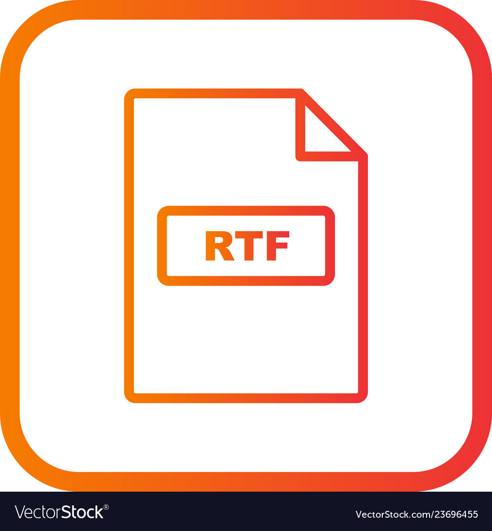 Rtf icon Royalty Free Vector Image - VectorStock