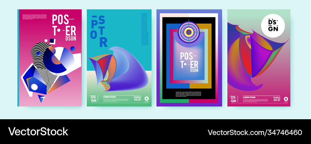 Abstract colorful collage poster design template Vector Image