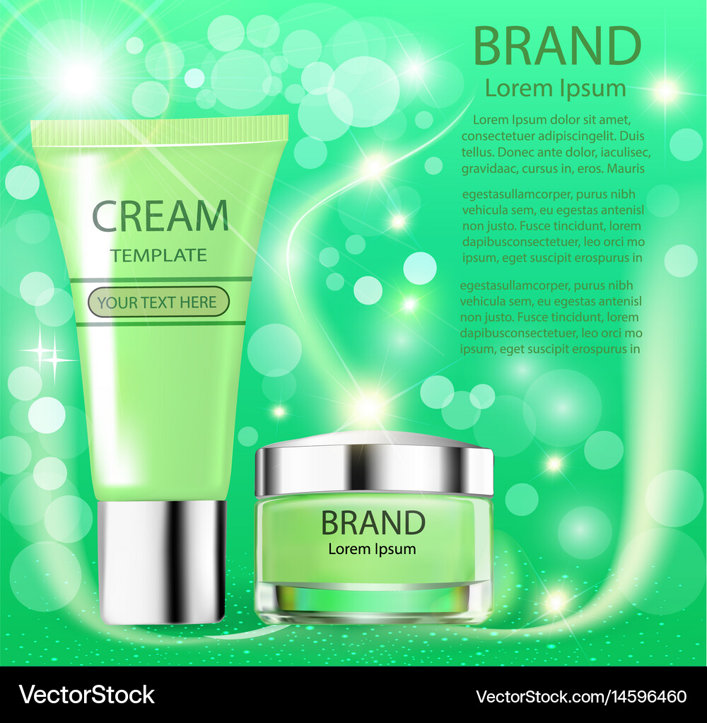 Advertising cosmetics cream sparkling background Vector Image
