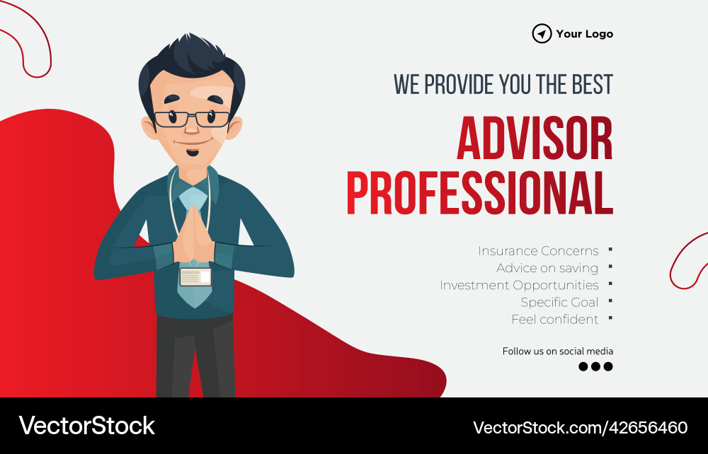 Best advisor professional landscape banner design Vector Image