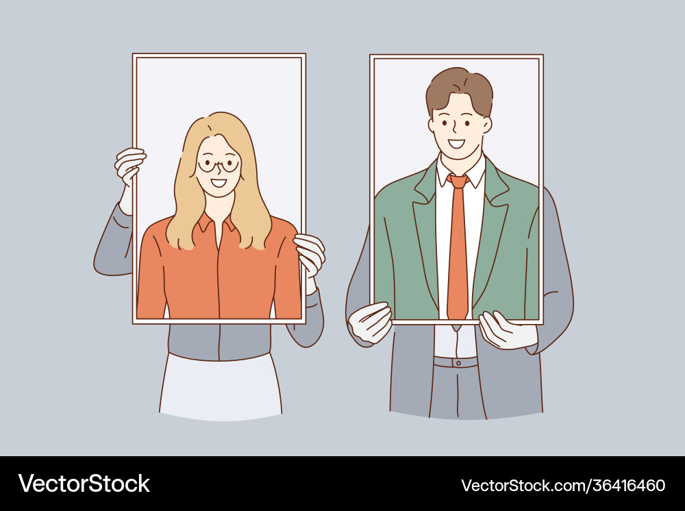 Business identity self portraits concept Vector Image