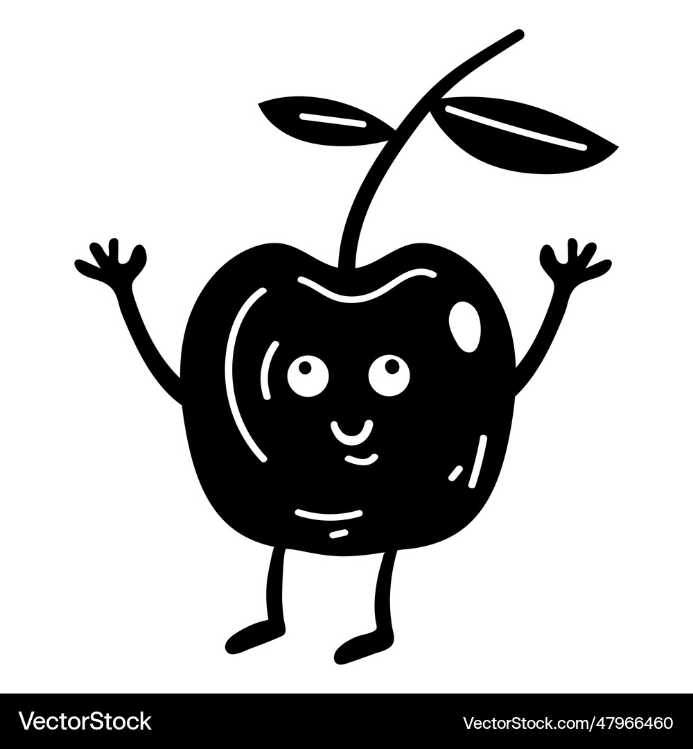 Cherry sweet cherry detailed silhouette Royalty Free Vector