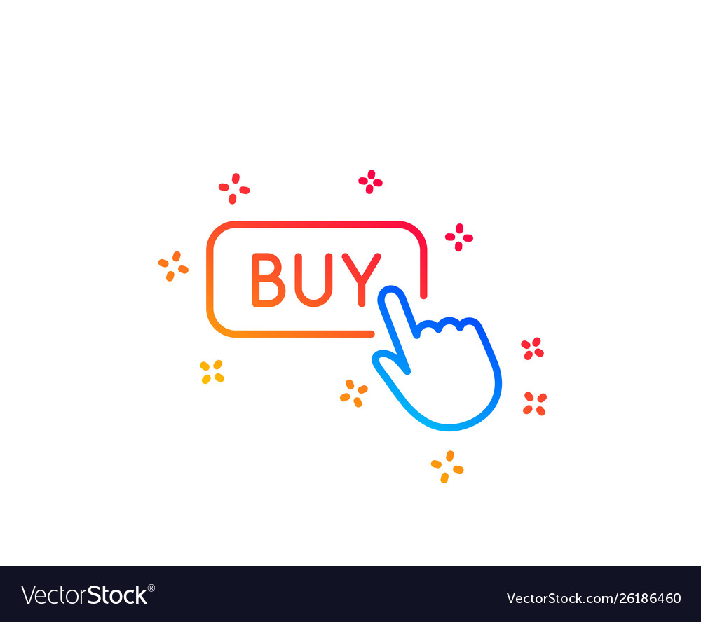 Click to buy line icon online shopping sign Vector Image