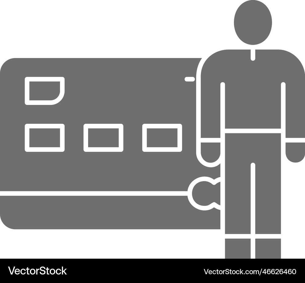 Credit card with man identification card grey Vector Image