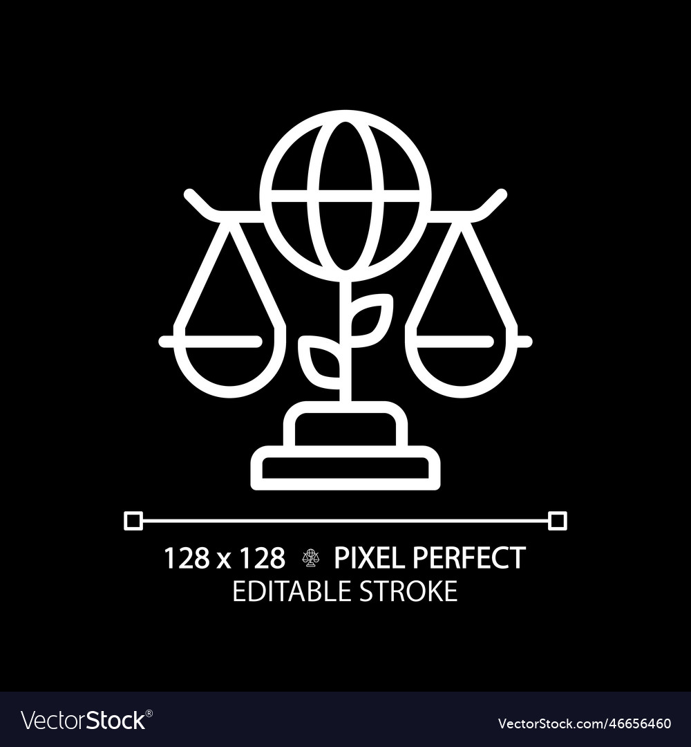 Environmental law pixel perfect white linear icon Vector Image Environmental law pixel perfect white linear icon Vector Image