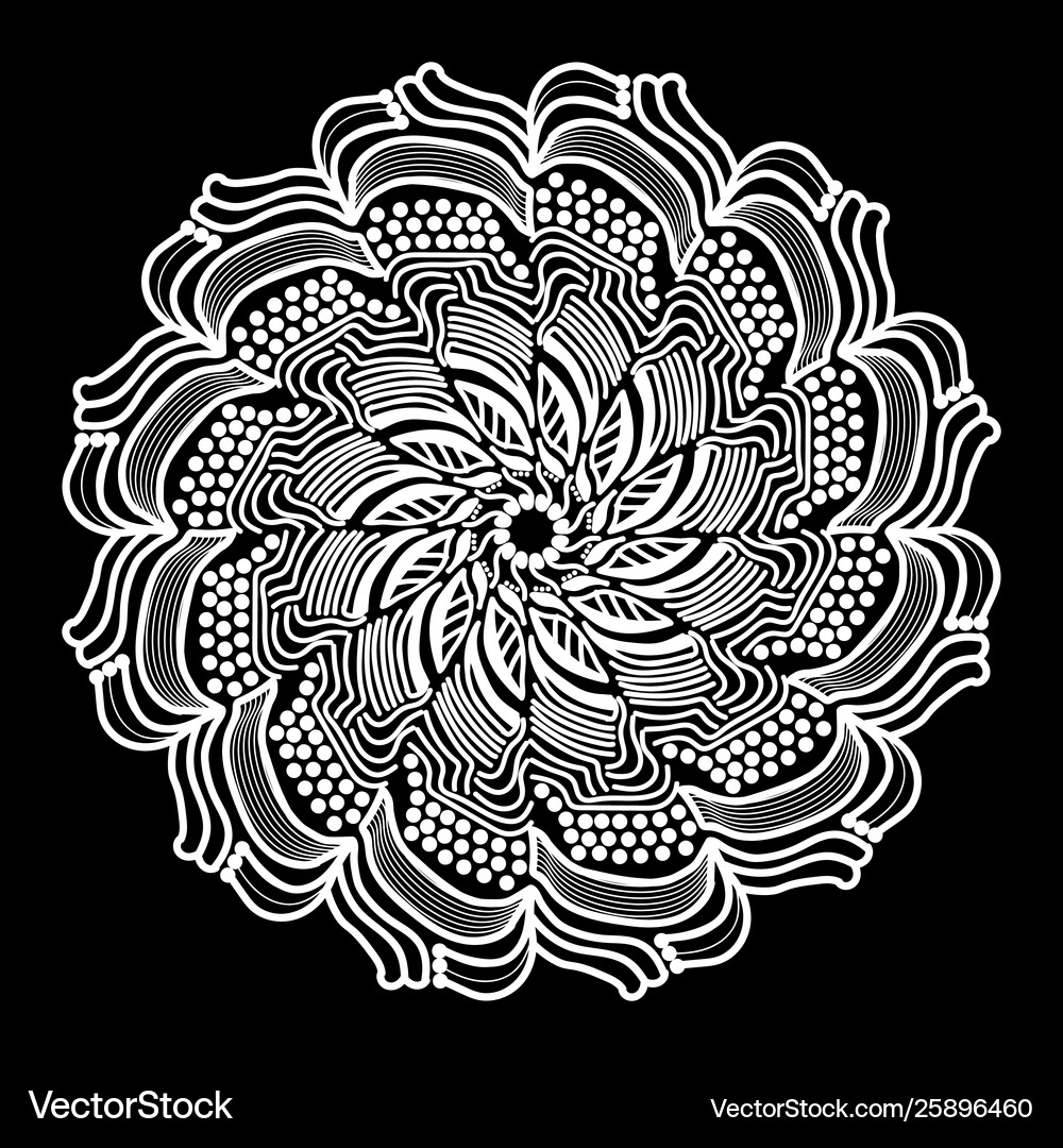 Floral mandala motive with texture Royalty Free Vector Image