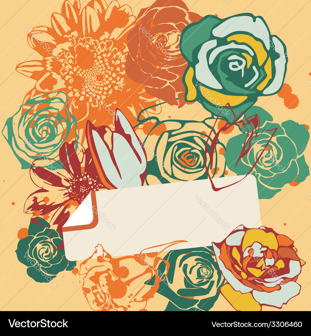 Floral postcard Royalty Free Vector Image - VectorStock