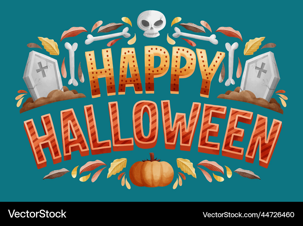 Happy halloween lettering design Royalty Free Vector Image