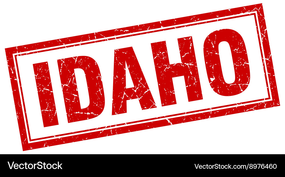 Idaho red square grunge stamp on white Royalty Free Vector