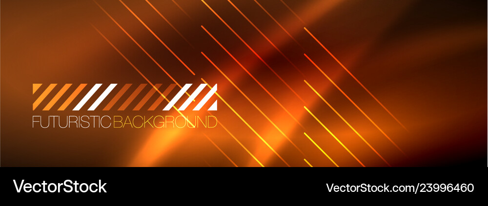 Neon glowing techno lines hi-tech futuristic Vector Image