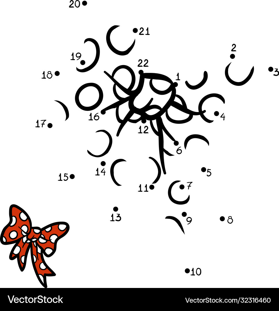 Numbers game education for children bow Royalty Free Vector