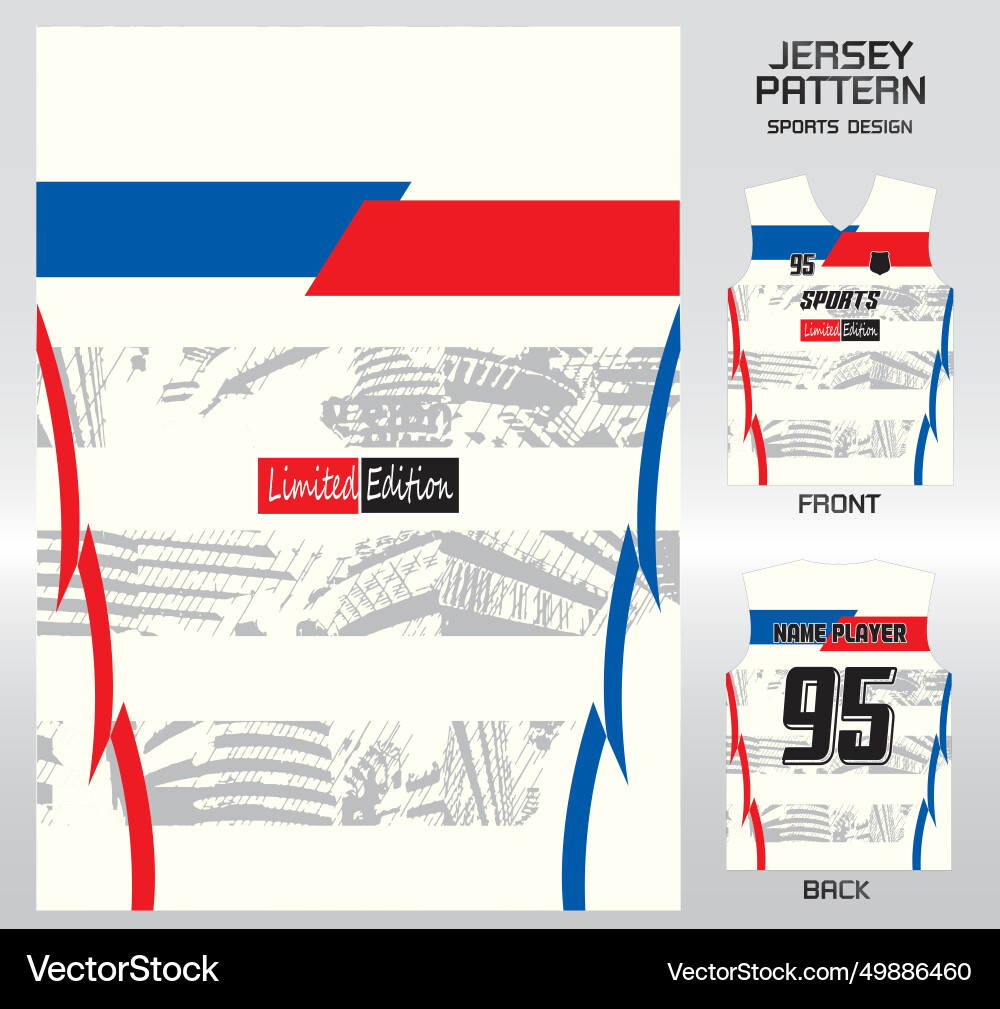 Pattern sports shirt background imageblue and red Vector Image
