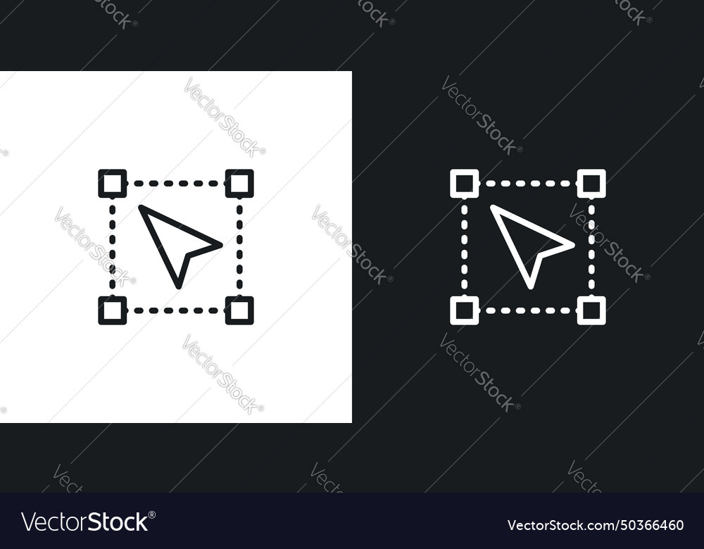Selection tool icon set technology box select Vector Image