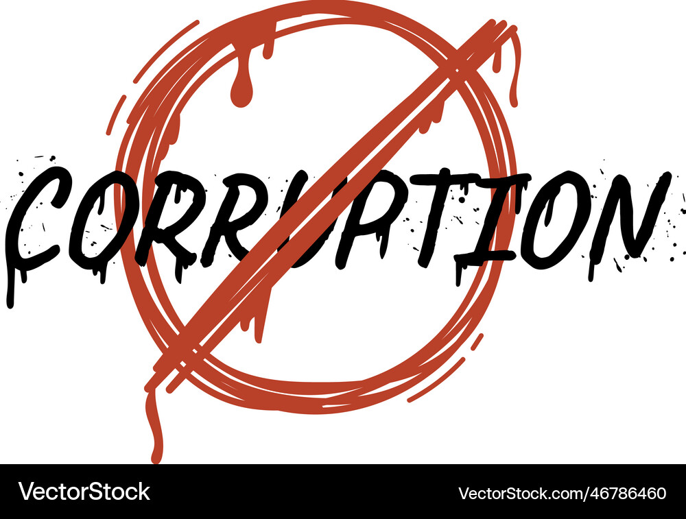 Stop corruption street art Royalty Free Vector Image