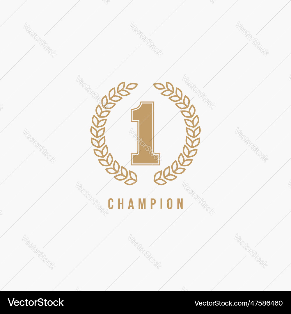 Trophy champion award template Royalty Free Vector Image