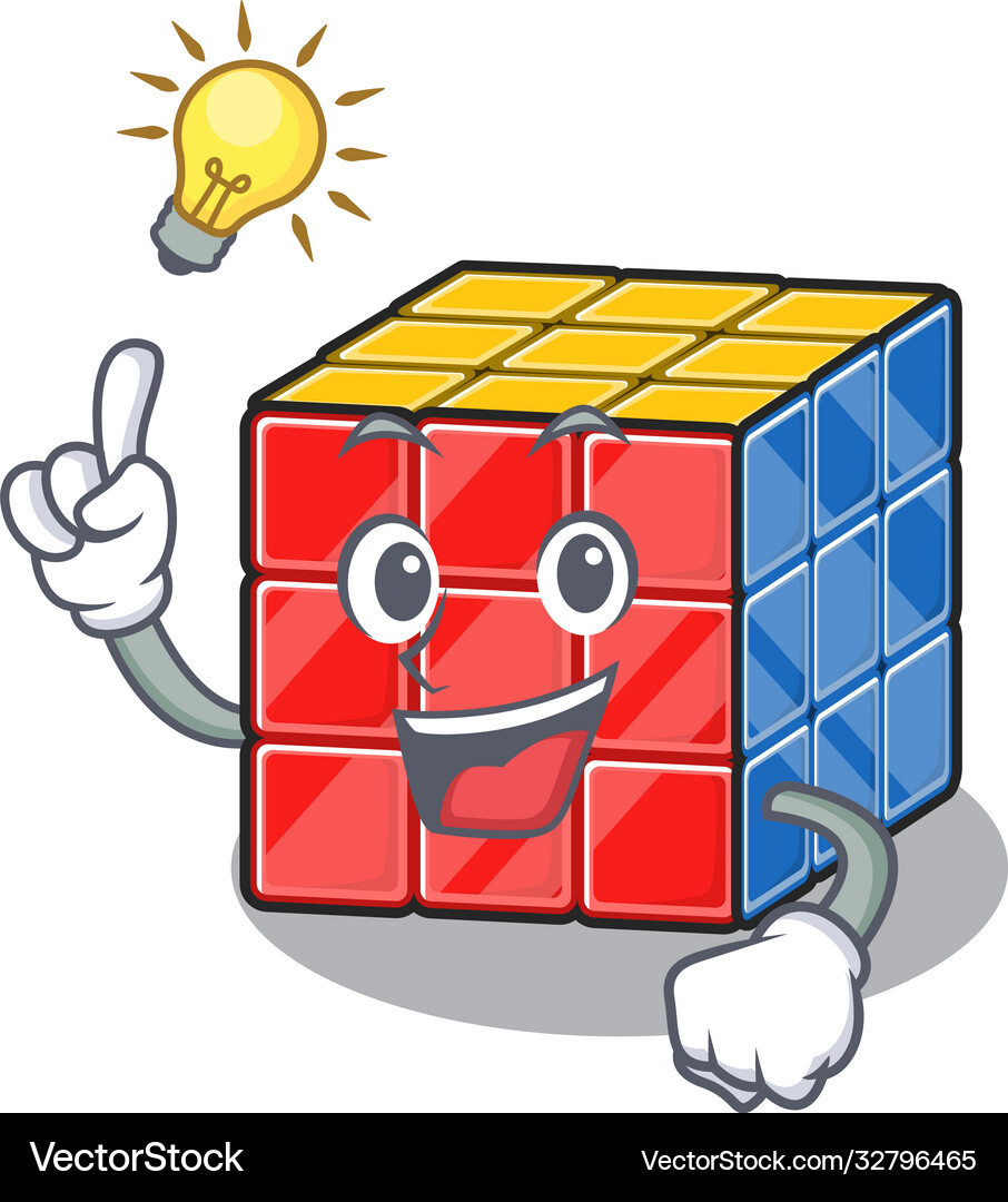 A clever rubic cube cartoon character style have Vector Image