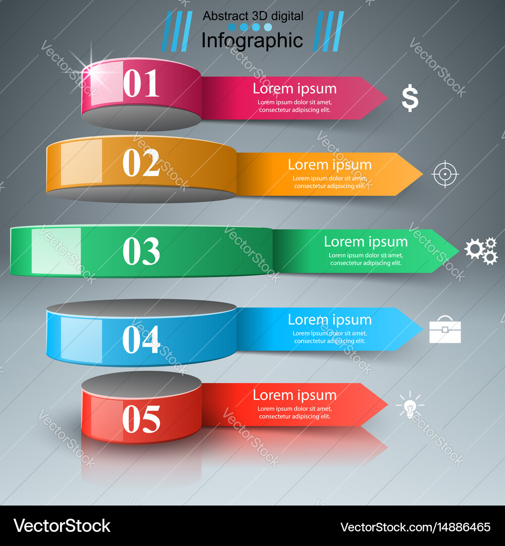 Abstract 3d digital infographic Royalty Free Vector Image