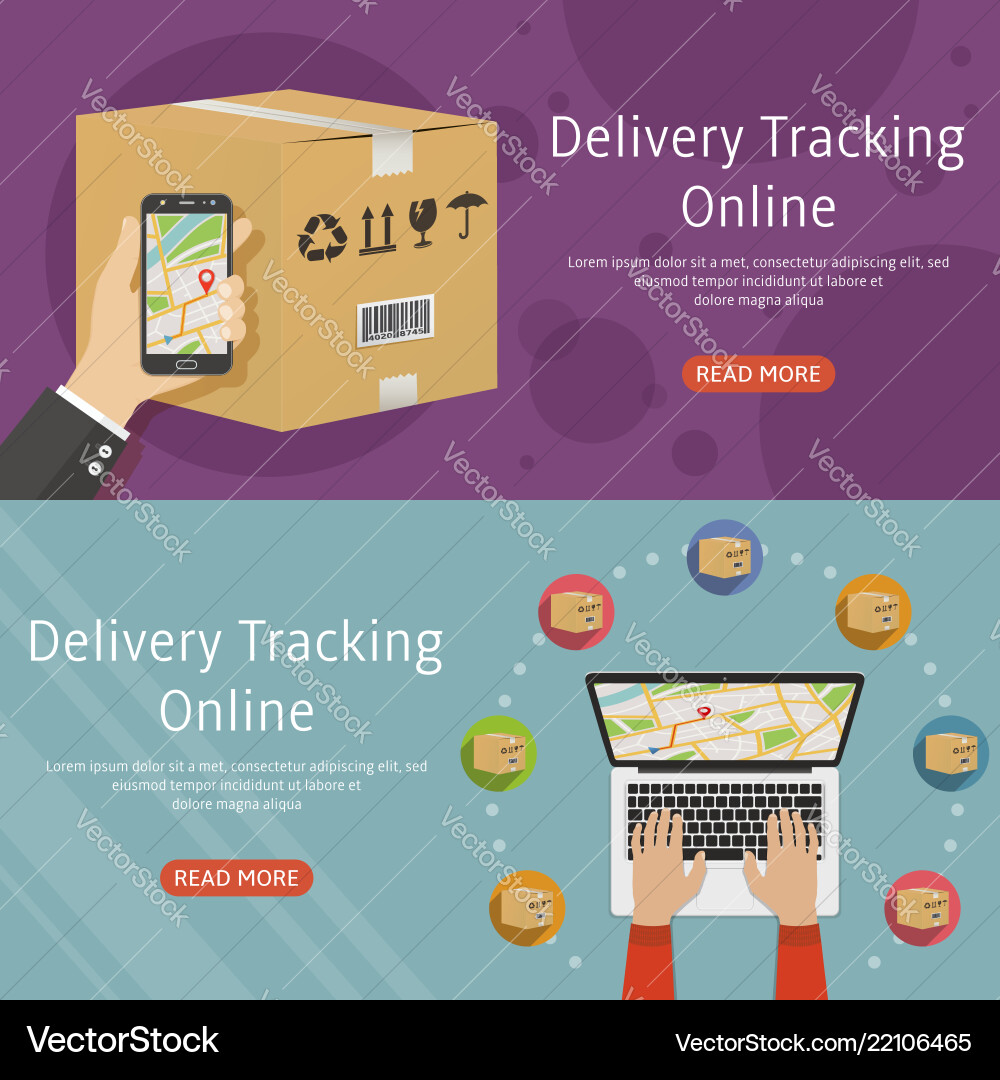 Delivery online tracking two horizontal background