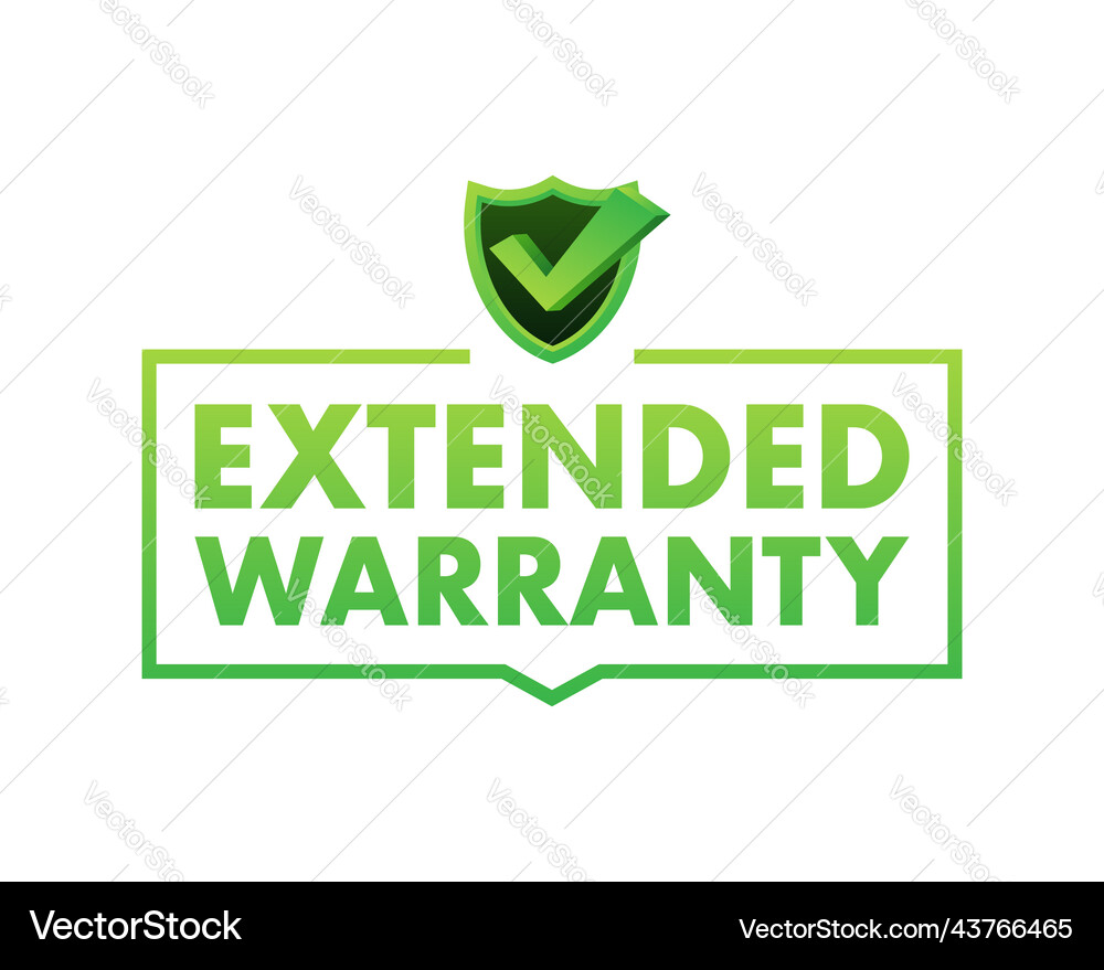 Extended warranty label or sticker badge icon Vector Image