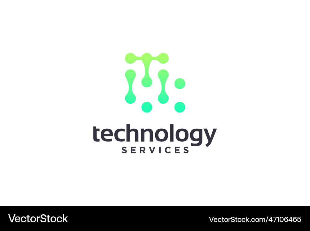 Letter tm logo icon alphabet geometric shape Vector Image