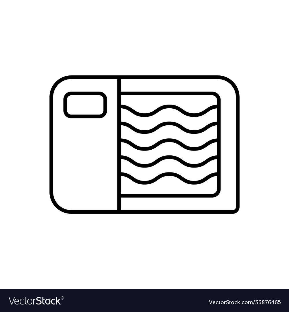 Minced meat in rectangular packaging with label Vector Image