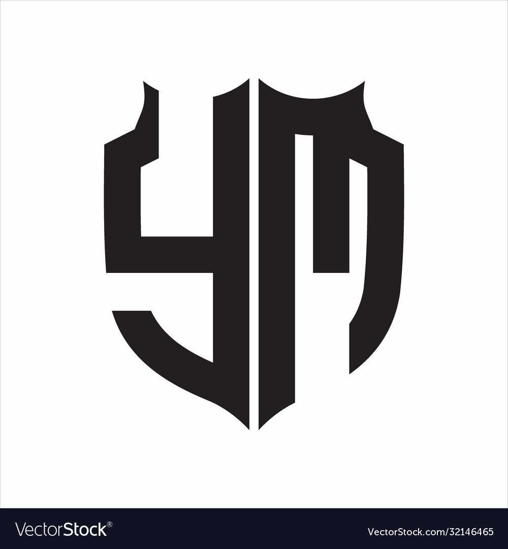 Ym logo shield style monogram design template Vector Image