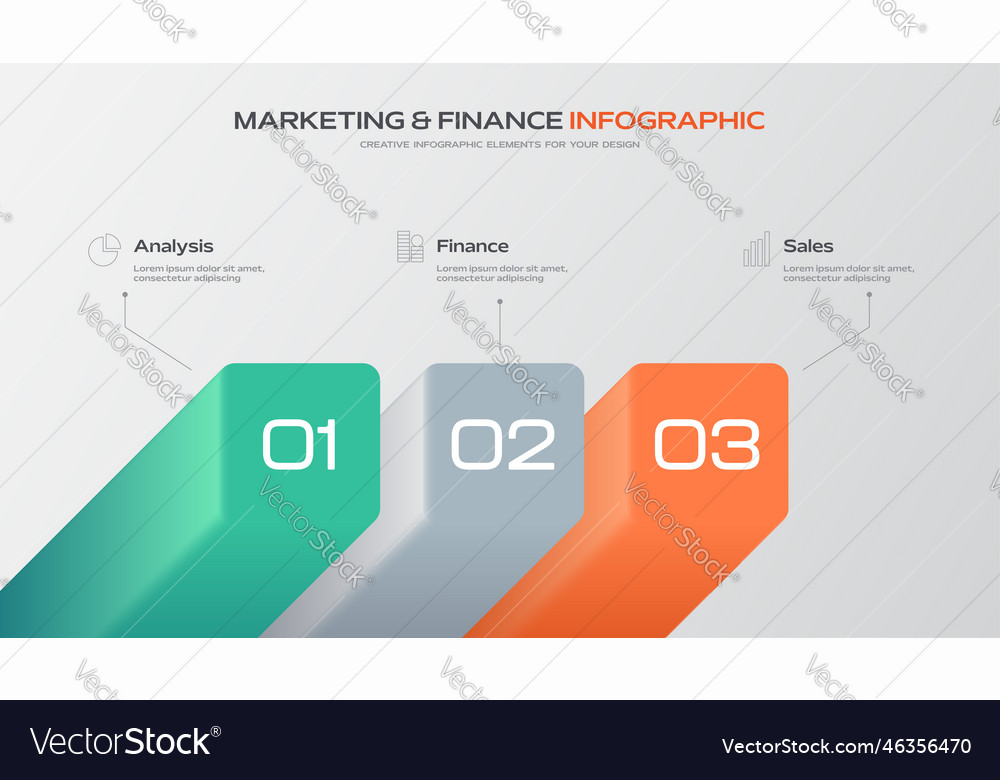 3 steps business infographic presentation Vector Image