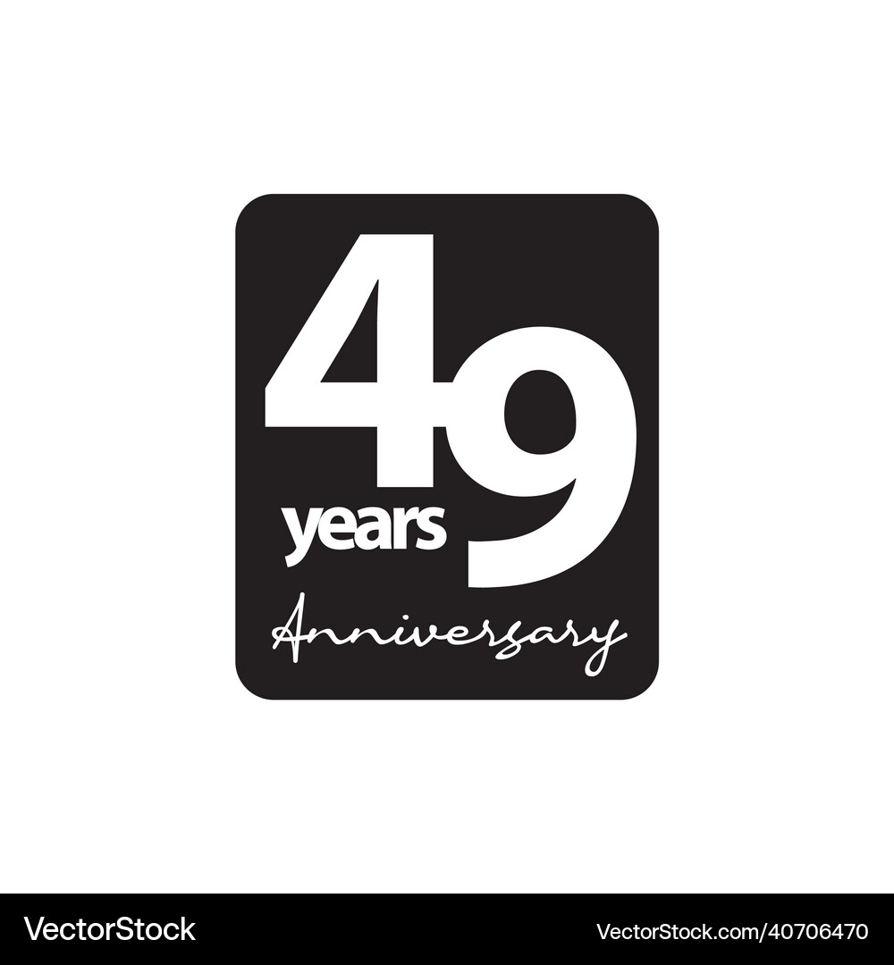 49th year celebrating anniversary logo design Vector Image