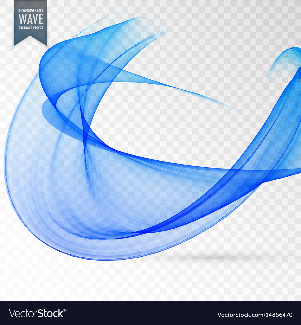 Abstract blue wave transparent effect background Vector Image