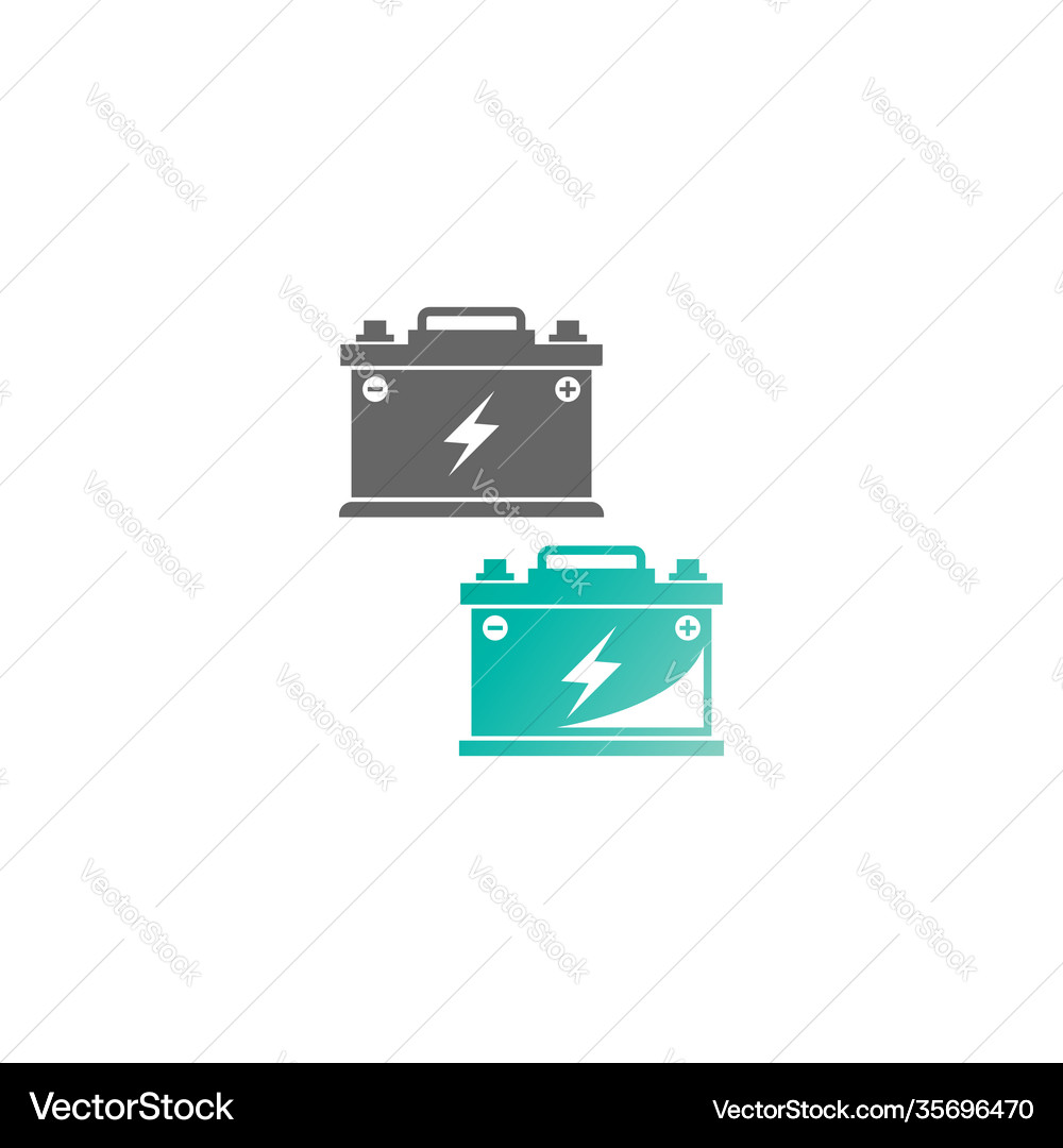 Battery logo icon design template Royalty Free Vector Image
