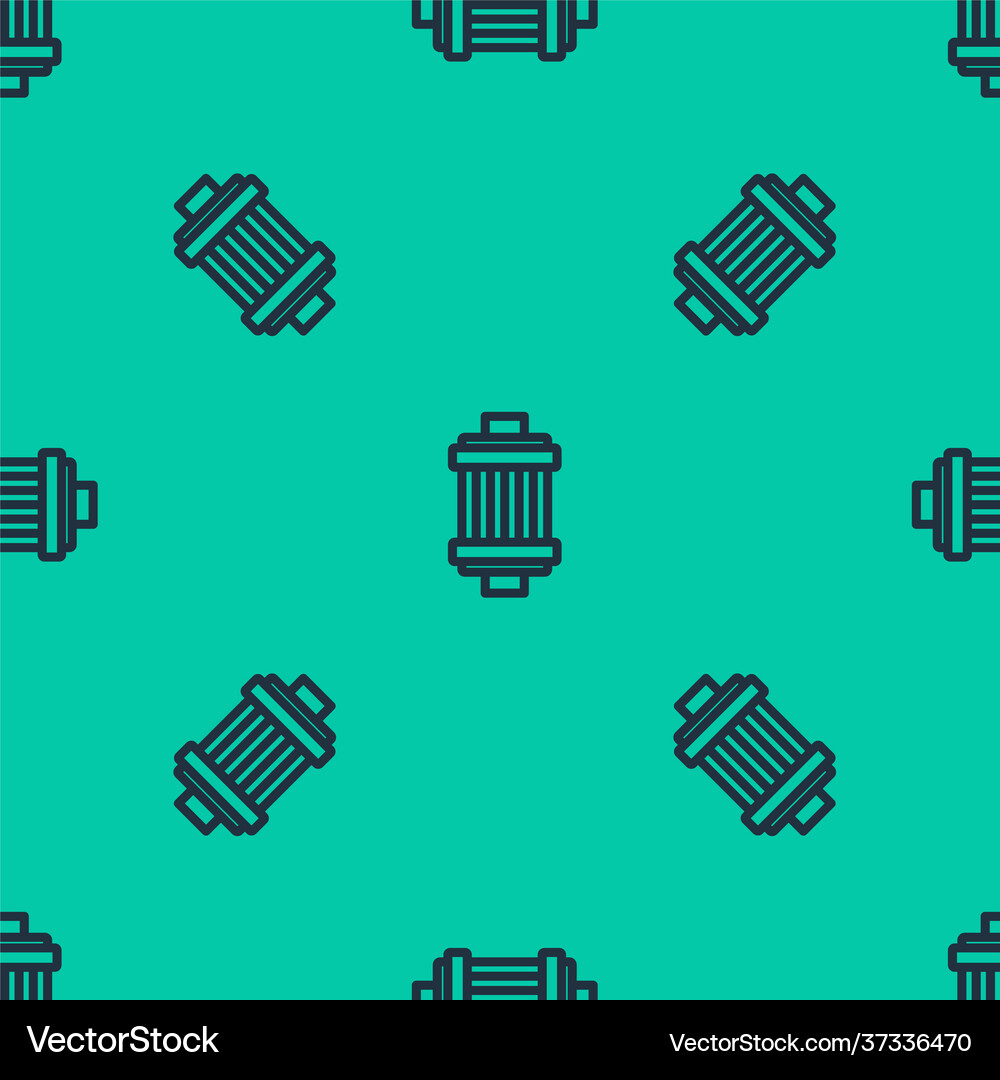 Blue line car air filter icon isolated seamless Vector Image