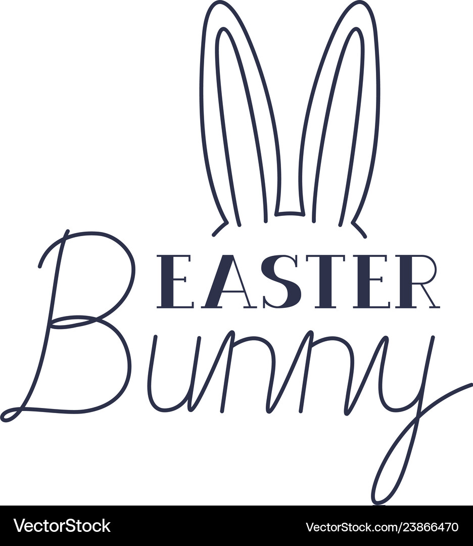 Easter bunny label with rabbit ears icon Vector Image