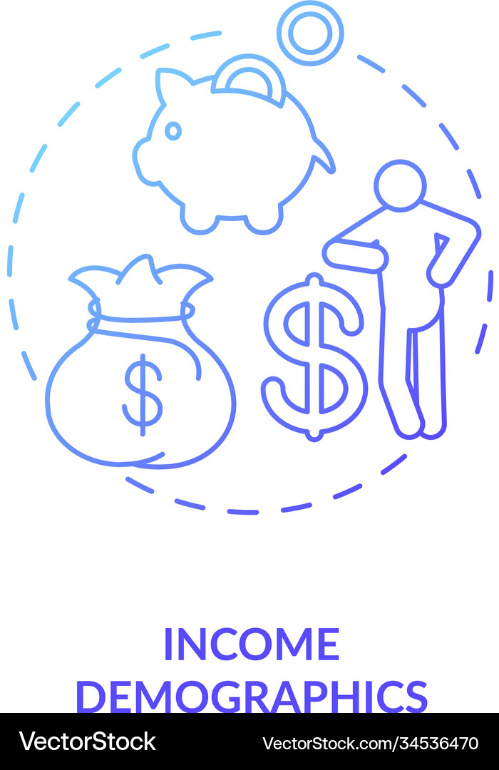 Income demographics concept icon Royalty Free Vector Image