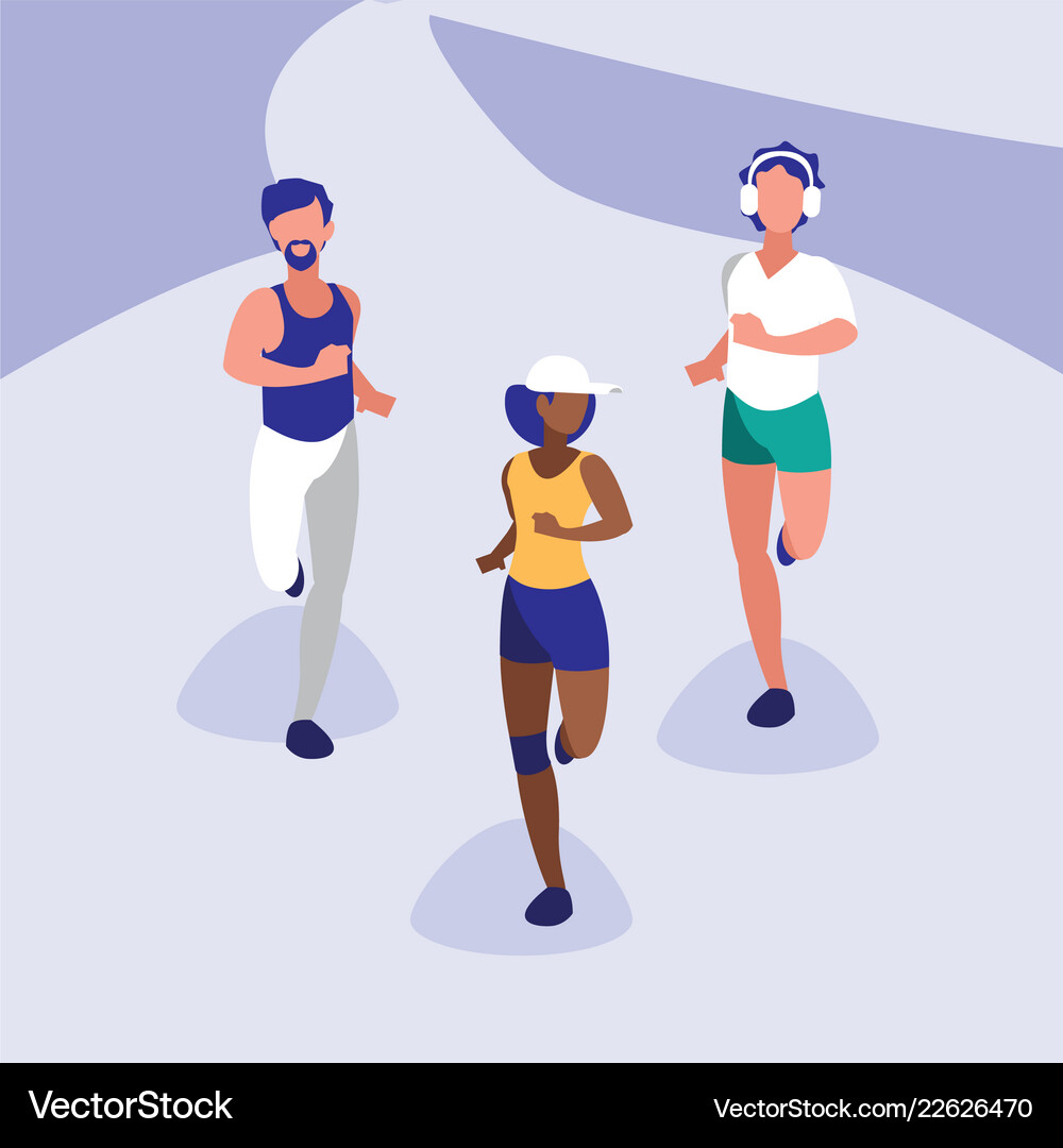 People athlete running avatar character Royalty Free Vector