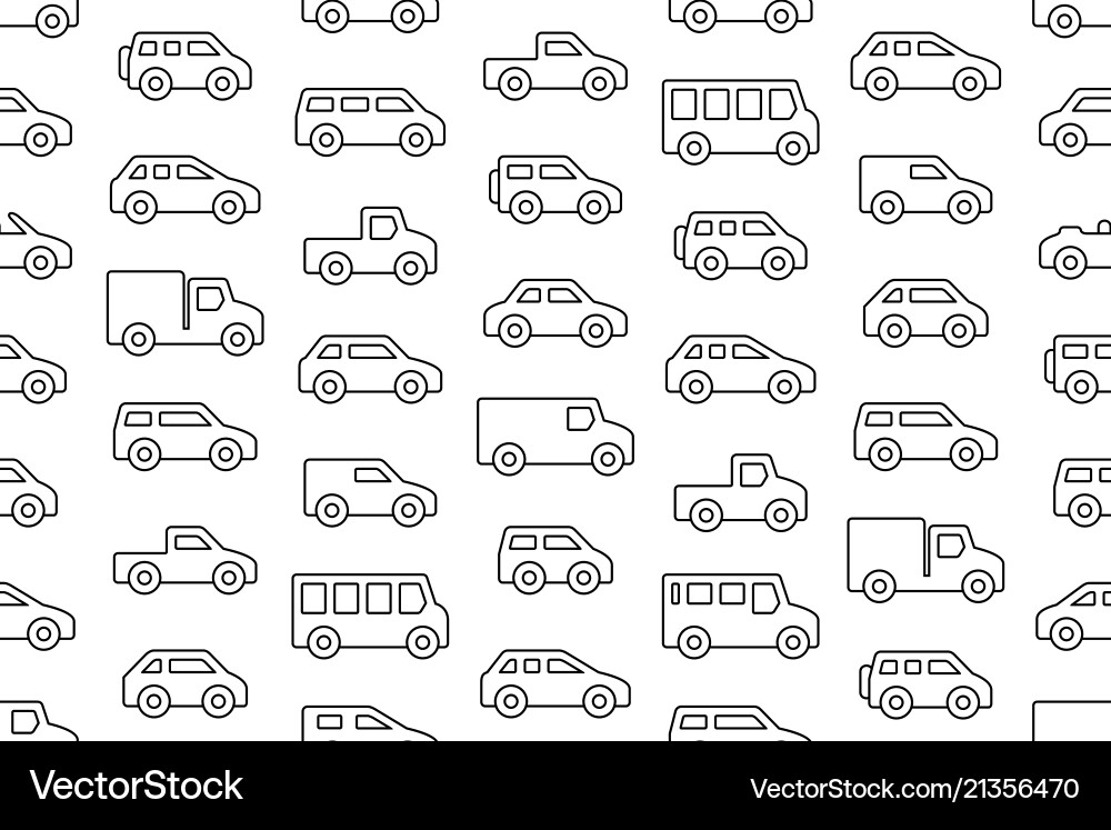 Seamless pattern with cars and trucks Royalty Free Vector