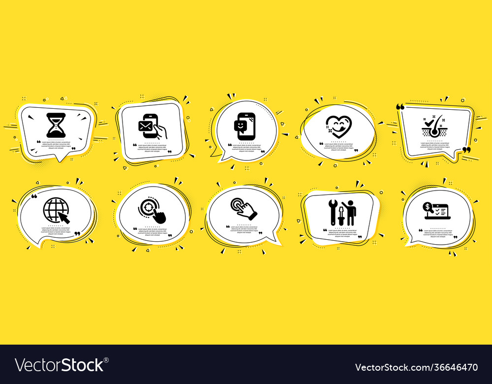 Technology icons set included icon as smile Vector Image