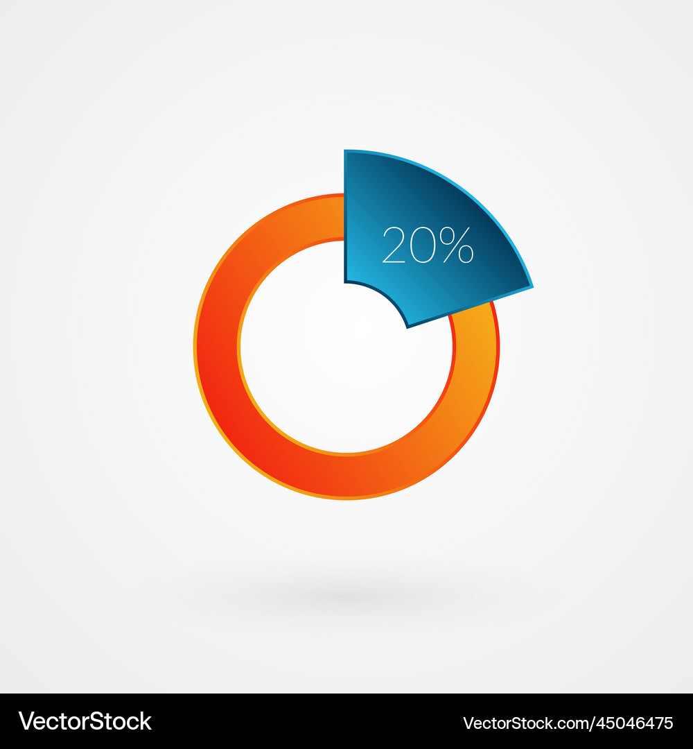 20 percent isolated pie chart percentage Vector Image