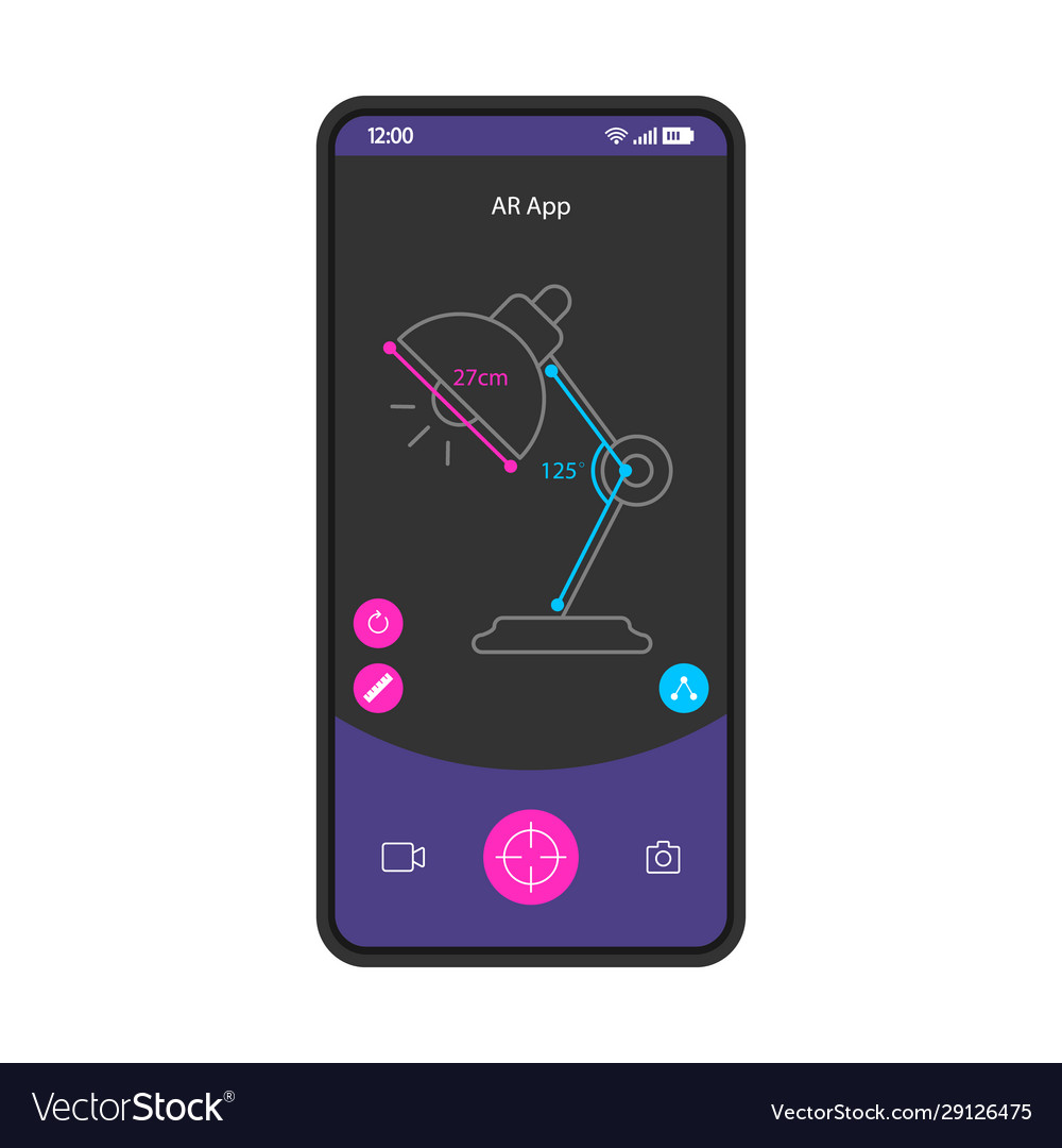 Ar app smartphone interface template Royalty Free Vector Ar app smartphone interface template Royalty Free Vector