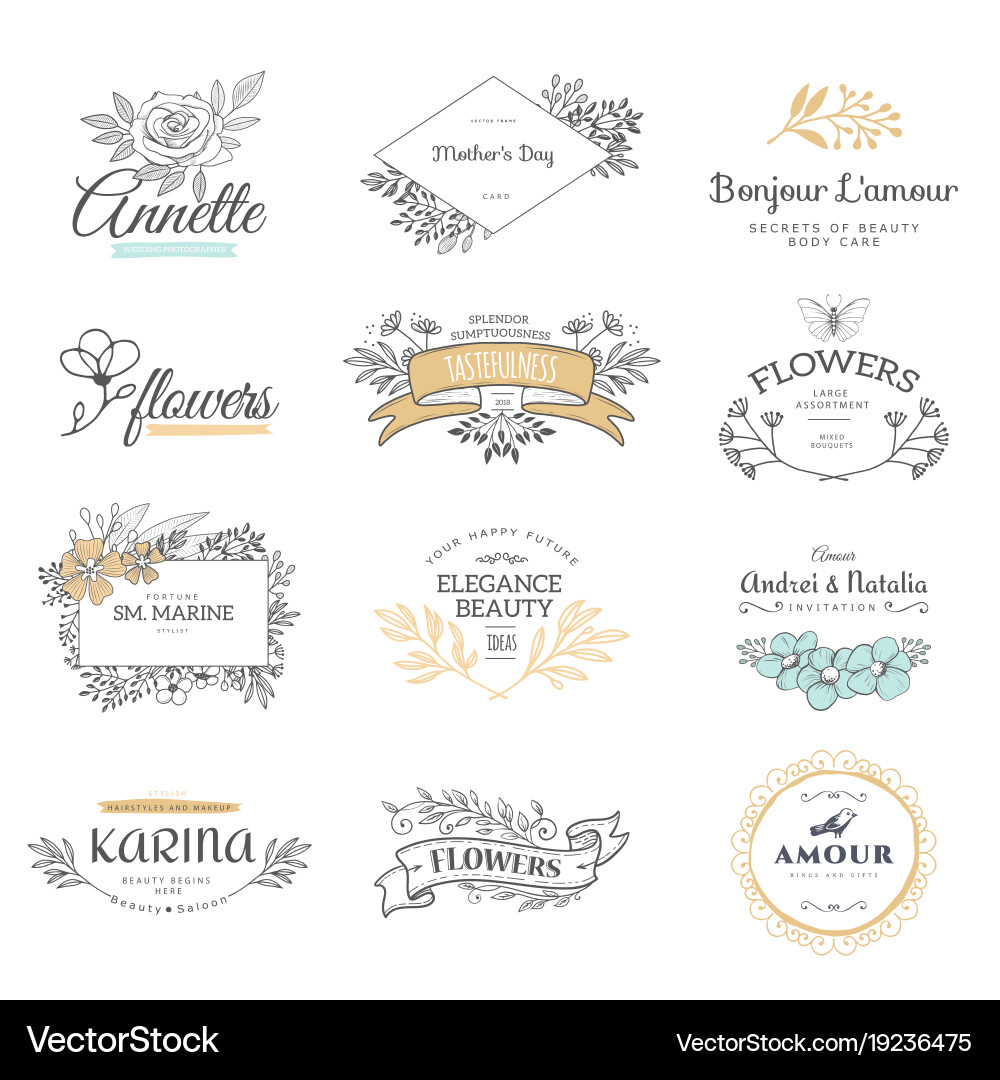 Bloom nature elements Royalty Free Vector Image