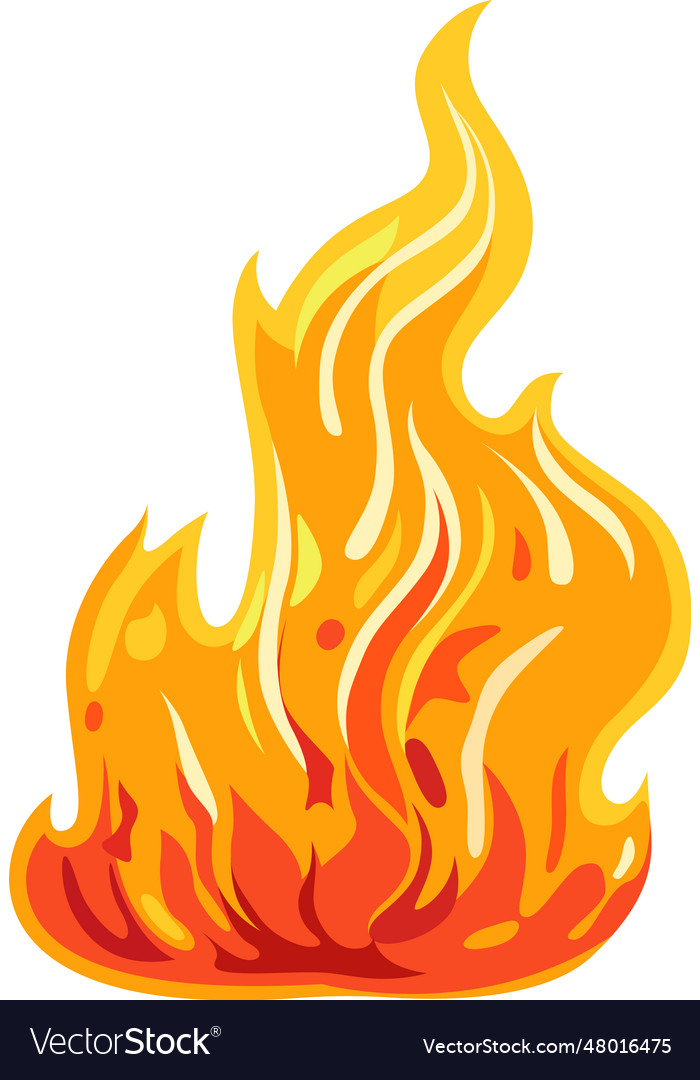 Burning fire Royalty Free Vector Image - VectorStock