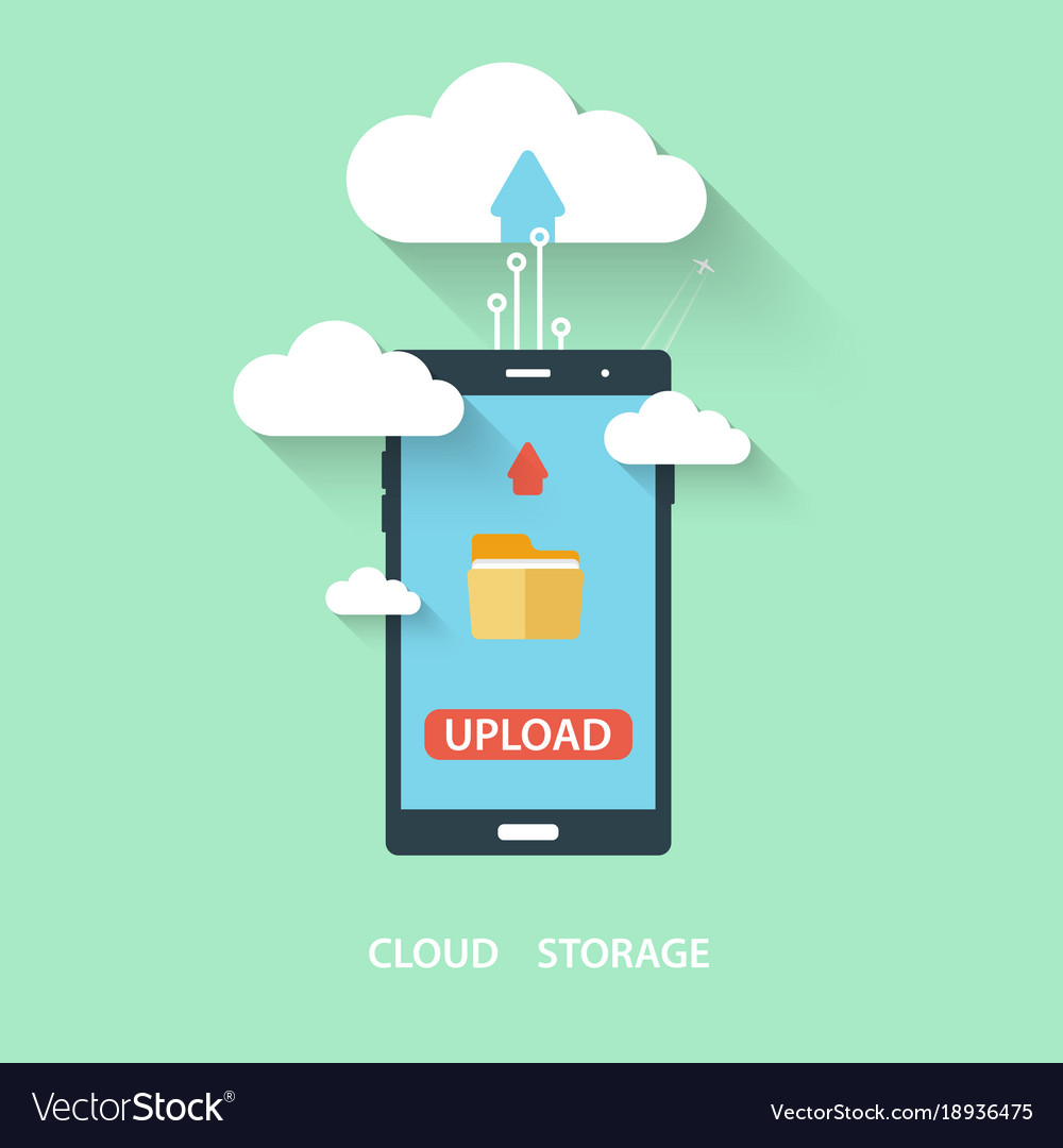 Cloud computing storage and applications Vector Image