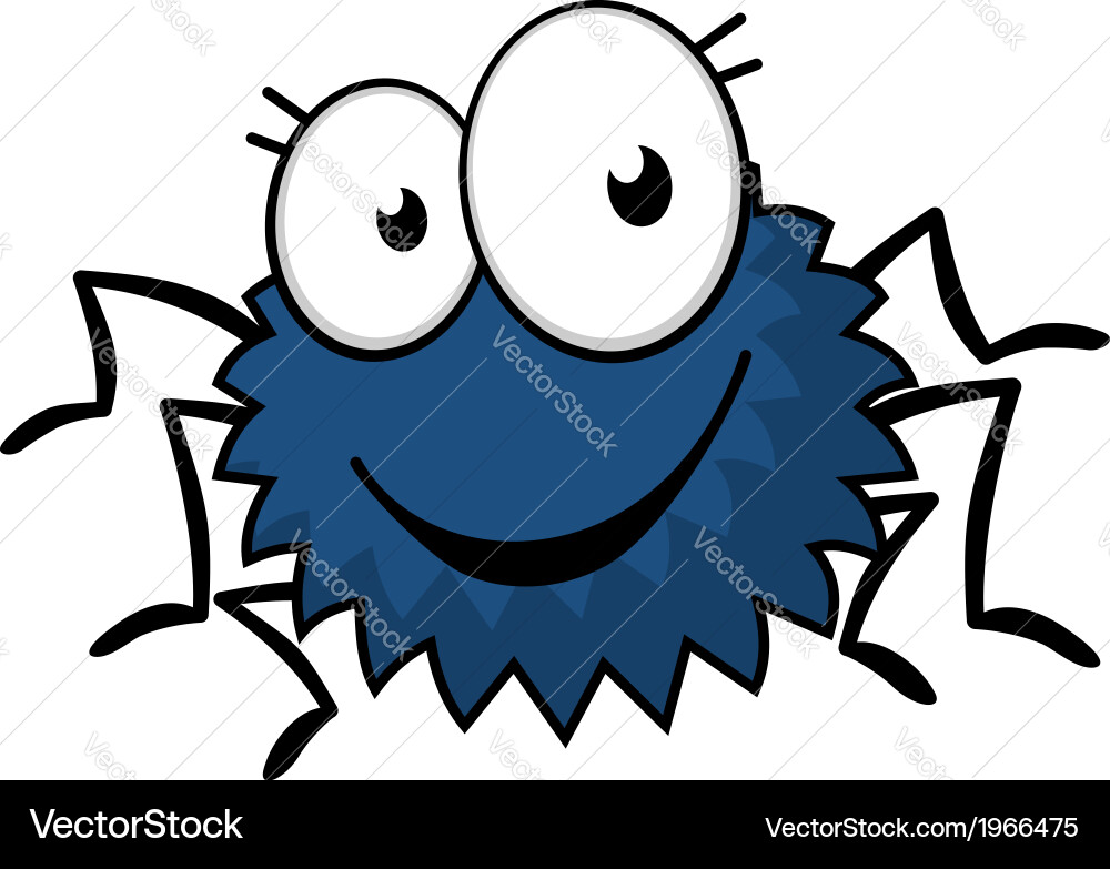 Cute little spiky cartoon spider Royalty Free Vector Image